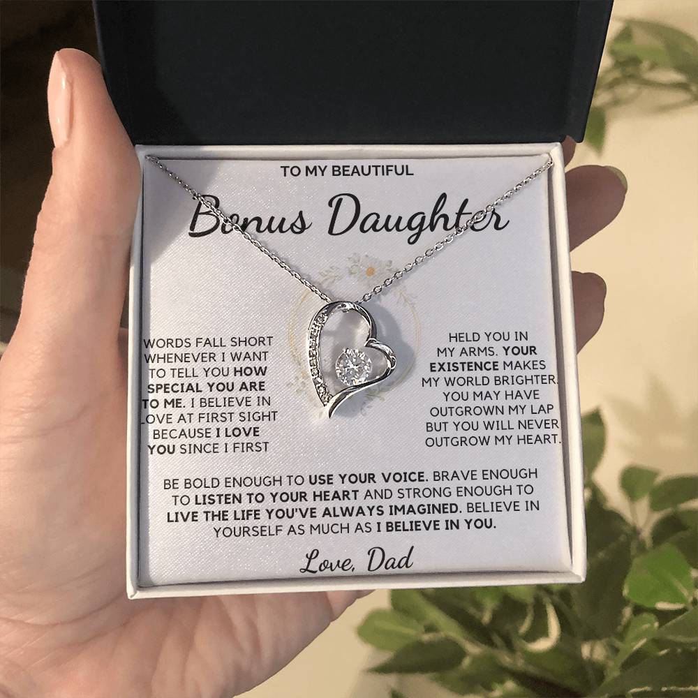Always Keep Me In Your Heart - Necklace For Bonus Daughter – MetalShines